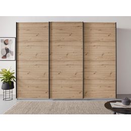 Schwebetürenschrank Rauch "Kleiderschrank Schrank Garderobe TOPSELLER OTELI inkl. Inneneinteilung" Schränke Gr. B/H/T: 271 cm x 210 cm x 62 cm, braun (eiche artisan) mit 3 Innenschubladen sowie zusätzlichen Einlegeböden MADE IN GERMANY