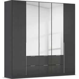 Drehtürenschrank Rauch "Kleiderschrank Schrank Garderobe AGORDO mit Dekor- oder Hochglanzfront" Schränke Gr. B/H/T: 226 cm x 229 cm x 54 cm, 5 St., grau (graumetallic, hochglanz effektgrau) mit Außenschubkästen, in 6 Breiten und 2 Höhen MADE IN GERMANY