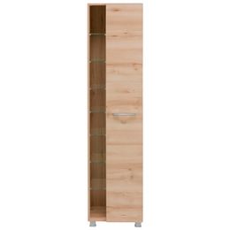 Hochschrank Welltime "Portofino" Schränke Gr. B/H/T: 45cm x 185cm x 35cm,, braun (buchefarben) Bad-Hochschrank Hochschrank