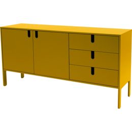 Sideboard Tenzo "UNO" Sideboards Gr. B/H/T: 171 cm x 86 cm x 46 cm, gelb (mustard) mit 2 Türen und 3 Schubladen, Design von Olivier Toulouse By Tenzo