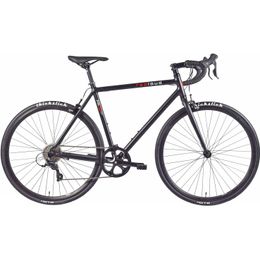 Rennrad REDLOUD "FA.02" Fahrräder Gr. 54 cm, 28 Zoll (71,12 cm), schwarz (schwarz, schwarz)