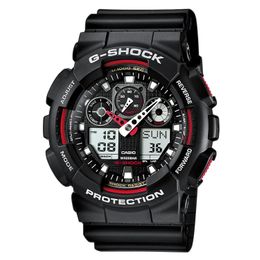 Chronograph Casio G-SHOCK "GA-100-1A4ER" Armbanduhren schwarz Herren Quarzuhr, Armbanduhr, Herrenuhr, digital, bis 20 bar wasserdicht