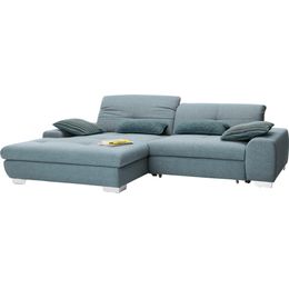Ecksofa "SO 1200 inkl. Sitztiefen- & R&uuml;ckenverstellung f&uuml;r hohen Sitzkomfort", blau (hellblau gba 6), B:276cm H:89cm T:198cm, 100% Polyester, SET ONE BY Musterring, Sofas, Ecksofa, wahlweise mit Bettfunktion und Stauraum, L-Form, auch in Cord Bezug, Topseller
