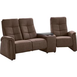 3-Sitzer exxpo - SOFA FASHION "Tivoli, Kinosofa mit Relaxfunktion, mit Ablagetisch und Stauraum", braun, B:258cm H:109cm T:152cm, Sofas, bequem und komfortabel, hohe R&uuml;ckenlehne