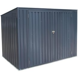 Mülltonnenbox WESTMANN, grau (anthrazit), B:235cm H:131cm T:100cm, Stahl, Aufbewahrungsboxen, für 3 x 240 l