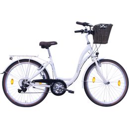 Cityrad FASHION LINE "21-Gang Citybike" Fahrräder Gr. 43cm, 26 Zoll (66,04cm), beige (creme + creme)