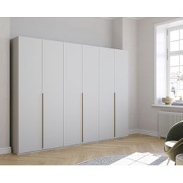 Drehtürenschrank Rauch "Skat Glamour" Schränke Gr. B/H/T: 301cm x 223cm x 63cm, 6 St., grau (seidengrau) goldene Griffstange und umfangreiche Innenausstattung