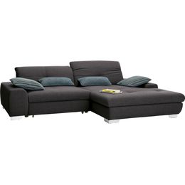 Ecksofa "SO 1200 inkl. Sitztiefen- & R&uuml;ckenverstellung f&uuml;r hohen Sitzkomfort", braun (graubraun gba 34), B:276cm H:89cm T:198cm, 100% Polyester, SET ONE BY Musterring, Sofas, Ecksofa, wahlweise mit Bettfunktion und Stauraum, L-Form, auch in Cord Bezug, Topseller