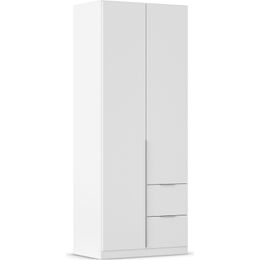 Drehtürenschrank Rauch "Kleiderschrank Schrank Garderobe AGORDO mit Dekor- oder Hochglanzfront" Schränke Gr. B/H/T: 91 cm x 229 cm x 54 cm, 2 St., weiß (alpinweiß) mit Außenschubkästen, in 6 Breiten und 2 Höhen MADE IN GERMANY