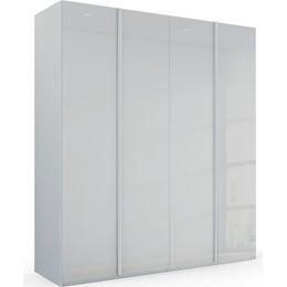 Drehtürenschrank Rauch "Skat Meridian" Schränke Gr. B/H/T: 201cm x 223cm x 63cm, 4 St., grau (seidengrau/glas seidengrau) Glasfront, inkl. Innenspiegel und 4 Innenschubladen