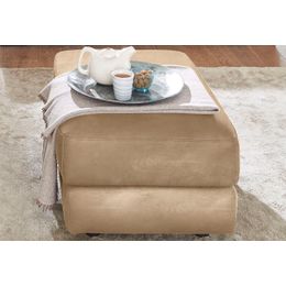 Hocker Calia italia "Gaia, in edlem Design und mit erstklassigem Sitzkomfort", beige (trufa), B:67cm H:44cm T:90cm, Luxus-Microfaser Ginevra (100% Polyester), Hocker, Polsterhocker, aus pflegeleichtem Luxus-Microfaser Ginevra Hydro Care