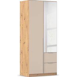 Drehtürenschrank Rauch "Kleiderschrank Schrank Garderobe AGORDO mit Dekor- oder Hochglanzfront" Schränke Gr. B/H/T: 91 cm x 210 cm x 54 cm, 2 St., braun (eiche artisan, champagner) mit Außenschubkästen, in 6 Breiten und 2 Höhen MADE IN GERMANY