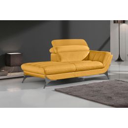 Recamiere Egoitaliano "Sueli, extravagantes Design und erstklassiger Sitzkomfort", gelb, B:180cm H:100cm T:110cm, Leder »NUVOLE« (Echtes Rindsleder). Halbnatürliches, halbnarbiges Rindsleder mit einer natürlichen Körnung von 1, 2 bis 1, 4 mm. Dieses Leder hat eine weiche, wachsartige Hand mit mattem Aussehen und einem Wolkeneffekt. Es handelt sich um ein Naturleder, das die ursprünglichen Eigensch