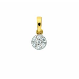 Adelia´s Ketten-Anhänger ADELIA´S "333 Gold Anhänger mit Zirkonia Ø 4,8 mm" Schmuckanhänger Gr. mit Zirkonia, Weißgold 333, goldfarben (gold) Damen mit Zirkonia Goldschmuck für