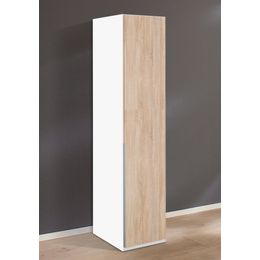 Kleiderschrank wimex "New York", weiß (weiß, front struktureichefarben hell), B:45cm H:236cm T:58cm, Schränke, in vielen Breiten, 208 oder 236cm hoch