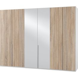 Kleiderschrank wimex "New York" Schränke Gr. B/H/T: 270cm x 208cm x 58cm, 6 St., weiß (weiß/front struktureichefarben hell)