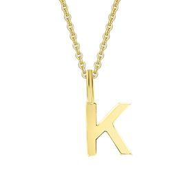 Kette mit Anhänger ONE ELEMENT "Buchstabe K Buchstaben aus 333 Gelbgold" Halsketten Gr. Gelbgold 333, goldfarben (gold) Damen Schmuckset - Set mit verstellbarer Halskette