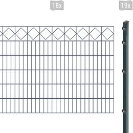 Arvotec Doppelstabmattenzaun "EXCLUSIVE 120 zum Einbetonieren "Karo" mit Zierleiste" Zaunelemente Zaunhöhe 120 cm, Zaunlänge 2 - 60 m Gr. H/L: 120cm x 36 m, Pfosten: 19 St., grau (anthrazit)