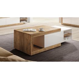 Couchtisch Inosign "Sintra" Tische Gr. B/H/T: 153,5 cm x 44 cm x 60 cm, braun (samdal oak, weiß hochglanz, samdal weiß) Breite 140 cm