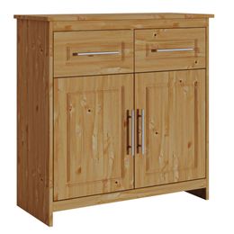 Schuhkommode Home Affaire "Lukas", beige (natur), B:84cm H:85cm T:37cm, FSC-zertifiziertes Massivholz, Sideboards, Aus massiver Kiefer, dekorative Fräsungen