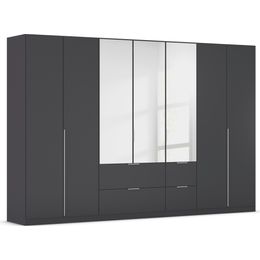 Drehtürenschrank Rauch "Kleiderschrank Schrank Garderobe AGORDO mit Dekor- oder Hochglanzfront" Schränke Gr. B/H/T: 315 cm x 210 cm x 54 cm, 7 St., grau (graumetallic) mit Außenschubkästen, in 6 Breiten und 2 Höhen MADE IN GERMANY