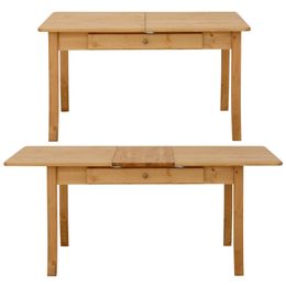 Esstisch Home Affaire "Palermo", beige (natur), B:140cm H:75cm T:90cm, Tische, mit Auszugsfunktion und 2 Schubladen, FSC zertifiziert