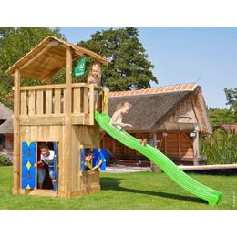 Spielturm Jungle Gym "Jungle Shelter Playhouse" Spieltürme beige (natur) Kinder BxTxH: 176x378x290 cm