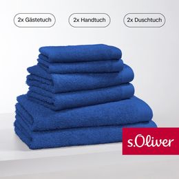 Handtuch Set s.Oliver "s. Oliver, besonders weich und saugfähig" Handtücher (Packung) Gr. 6 St., blau 2 Gästetücher 30x50, Handtücher 50x100, Duschtücher 70x140