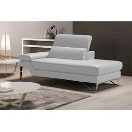 Ottomane Egoitaliano "Princess, elegantes Designsofa mit erstklassigem Sitzkomfort", silber, B:177cm H:95cm T:108cm, Leder CAREZZA (echtes Rindsleder) ist ein Naturleder, dass die urspr&uuml;nglichen Eigenschaften der Haut nicht ver&auml;ndert. Das Vorhandensein von verheilten Narben, K&ouml;rnungsunterschiede, Falten, Adern, Unterschiede in den Farbt&ouml;nen und andere Spuren, die die Natur auf diesen Fellen hinter