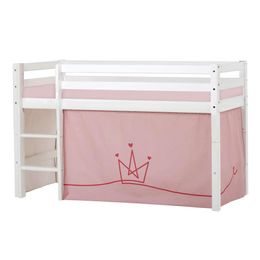 Hochbett Hoppekids "ECO Dream, Kinderbett, Spielbett, Halbhohes Bett aus Massivholz", rosa (weiß, prinzessin rosa), B:81cm H:105cm L:168cm, Kinderbett: 100% Massivholz: Nordische Kiefer, Vorhang: 100% Baumwolle, Matratzenbezug 100% Baumwolle, Matratze: Schaum, Hochbetten, Hochbett Kinderbett, inkl. Vorhang-Set Creator, Bettgröße & Matratze wählbar