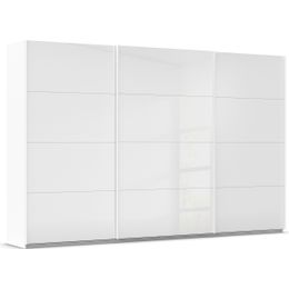 Schwebetürenschrank Rauch "Kleiderschrank Schrank Garderobe AGORDO mit Glasfront" Schränke Gr. B/H/T: 360 cm x 229 cm x 62 cm, 3 St., weiß (alpinweiß, glas kristallweiß) durchdachte Innenausstattung, in 4 Breiten und 2 Höhen MADE IN GERMANY