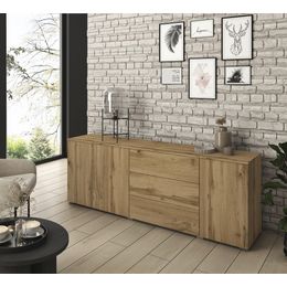 Sideboard Inosign "PARIS" Sideboards Gr. B/H/T: 190 cm x 68 cm x 39,5 cm, matt, beige (eichefarbe votan, eichefarbe votan) Moderne 190cm breite grifflose Kommode, vielseitig einsetzbar