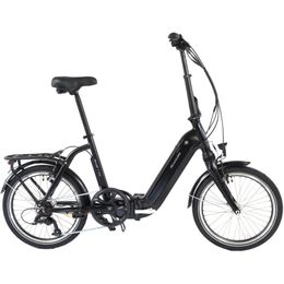 E-Bike Allegro "Andi 7 374" E-Bikes Gr. 42 cm, 20 Zoll (50,80 cm), schwarz Pedelec, Elektrofahrrad für Damen u. Herren, Faltrad