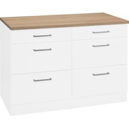 Unterschrank KOCHSTATION "KS-Visby", weiß, B:120cm H:85cm T:60cm, Schränke, Breite 120 cm