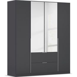 Drehtürenschrank Rauch "Kleiderschrank Schrank Garderobe AGORDO mit Dekor- oder Hochglanzfront" Schränke Gr. B/H/T: 181 cm x 210 cm x 54 cm, 4 St., grau (graumetallic) mit Außenschubkästen, in 6 Breiten und 2 Höhen MADE IN GERMANY