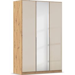 Drehtürenschrank Rauch "Kleiderschrank Kleiderschränke Schrank Garderobe AGORDO mit Glasfront" Schränke Gr. B/H/T: 136 cm x 210 cm x 54 cm, 3 St., braun (eiche artisan) durchdachte Innenausstattung, in 6 Breiten und 2 Höhen MADE IN GERMANY