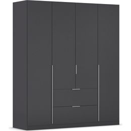 Drehtürenschrank Rauch "Kleiderschrank Schrank Garderobe AGORDO mit Dekor- oder Hochglanzfront" Schränke Gr. B/H/T: 181 cm x 210 cm x 54 cm, 4 St., grau (graumetallic) mit Außenschubkästen, in 6 Breiten und 2 Höhen MADE IN GERMANY