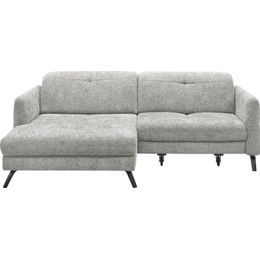 Ecksofa "SO 4400 V", grau (hellgrau), B:259cm H:84cm T:167cm, 100% Polyester, SET ONE BY Musterring, Sofas, Ecksofa, wahlweise mit motorischer Bettfunktion & Kopfverstellung, Fu&szlig; schwarz