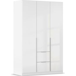 Drehtürenschrank Rauch "Kleiderschrank Schrank Garderobe AGORDO mit Dekor- oder Hochglanzfront" Schränke Gr. B/H/T: 136 cm x 210 cm x 54 cm, 3 St., weiß (alpinweiß, hochglanz weiß) mit Außenschubkästen, in 6 Breiten und 2 Höhen MADE IN GERMANY