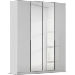 Drehtürenschrank Rauch "Kleiderschrank Kleiderschränke Schrank Garderobe AGORDO mit Glasfront" Schränke Gr. B/H/T: 181 cm x 229 cm x 54 cm, 4 St., grau (seidengrau) durchdachte Innenausstattung, in 6 Breiten und 2 Höhen MADE IN GERMANY