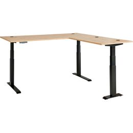 Eckschreibtisch Innostyle Tische Gr. B/H/T: 185 cm x 64 cm x 177 cm, Ansteckplatte, braun (artisan eiche, schwarz, artisan eiche)