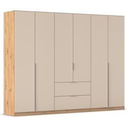 Drehtürenschrank Rauch "Kleiderschrank Schrank Garderobe AGORDO mit Dekor- oder Hochglanzfront" Schränke Gr. B/H/T: 271 cm x 210 cm x 54 cm, 6 St., braun (eiche artisan, champagner) mit Außenschubkästen, in 6 Breiten und 2 Höhen MADE IN GERMANY