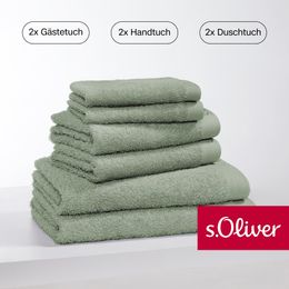 Handtuch Set s.Oliver "s. Oliver, besonders weich und saugfähig" Handtücher (Packung) Gr. 6 St., grün (hellgrün) 2 Gästetücher 30x50, Handtücher 50x100, Duschtücher 70x140