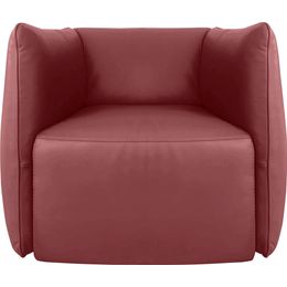 Sessel Egoitaliano "Ludo Loungesessel, Designsessel, Clubsessel, elegant und zeitlos", rot (kirschrot), B:80cm H:68cm T:80cm, Leder &raquo;BULL&laquo; (echtes Rindsleder). Geschliffenes, pigmentiertes und behandeltes Rindsleder mit einer Dicke von 1, 3-1, 5 mm. Dieses Leder zeigt eine ziemlich weiche Hand mit einem halb undurchsichtigen Aussehen. Es handelt sich um ein gesch&uuml;tztes Leder. Eine leichte Deckschi