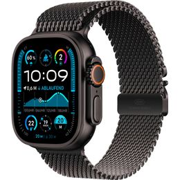 Smartwatch Apple "Watch Ultra 2 (2024) GPS + Cellular" Smartwatches Gr. 49 mm, Cellular, L, Milanaise, schwarz