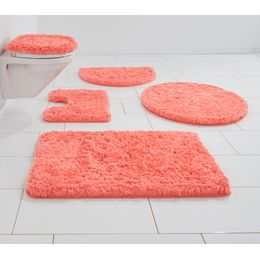 Guido Maria Kretschmer Home & Living Badematte GUIDO MARIA KRETSCHMER HOME & LIVING "Micro exclusiv" Badematten Gr. rechteckig (90cm x 160cm), Polyester, rot (coral) Badteppich, Badematten auch als 3 teiliges Set & rund erhältlich