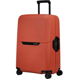 Hartschalen-Trolley Samsonite "MAGNUM ECO, 69 cm" Gr. B/H/T: 48 cm x 69 cm x 30 cm 82 l, orange (maple orange) Koffer Reisekoffer Hartschalenkoffer aus recyceltem Material Made in Europe