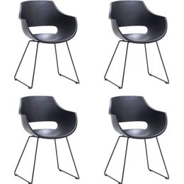 Schalenstuhl MCA furniture "Rockville" Stühle Gr. B/H/T: 60cm x 85cm x 54cm, 4 St., uni, Set + Metall, schwarz Stuhl belastbar bis 120 Kg