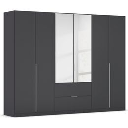 Drehtürenschrank Rauch "Kleiderschrank Schrank Garderobe AGORDO mit Dekor- oder Hochglanzfront" Schränke Gr. B/H/T: 271 cm x 210 cm x 54 cm, 6 St., grau (graumetallic) mit Außenschubkästen, in 6 Breiten und 2 Höhen MADE IN GERMANY