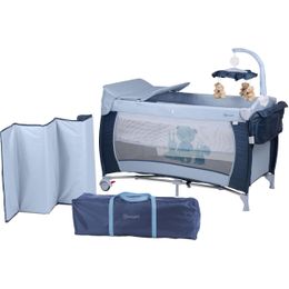 Baby-Reisebett BABYGO "Sleeper Deluxe, blau" Gr. Liegefläche B/L: 60cm x 120cm, kein Härtegrad, blau Baby Babybetten mit Musik-Mobile